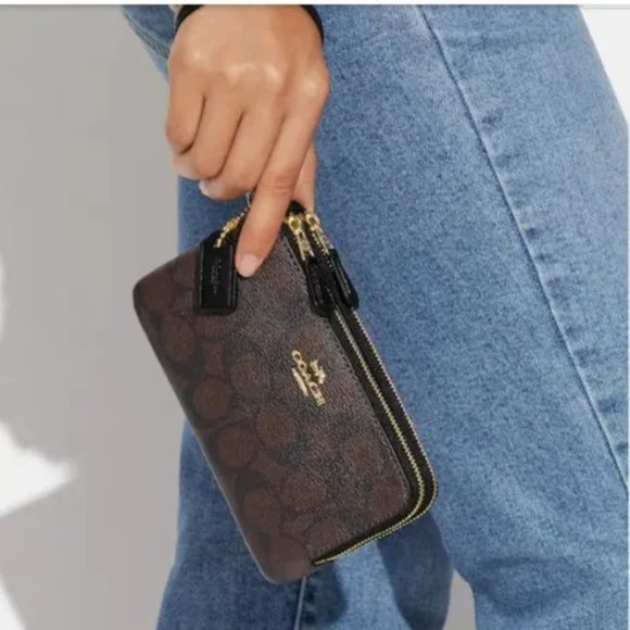 Coach | Accessories | Nwt 89 Coach Double Corner Zip Wrislet In ...